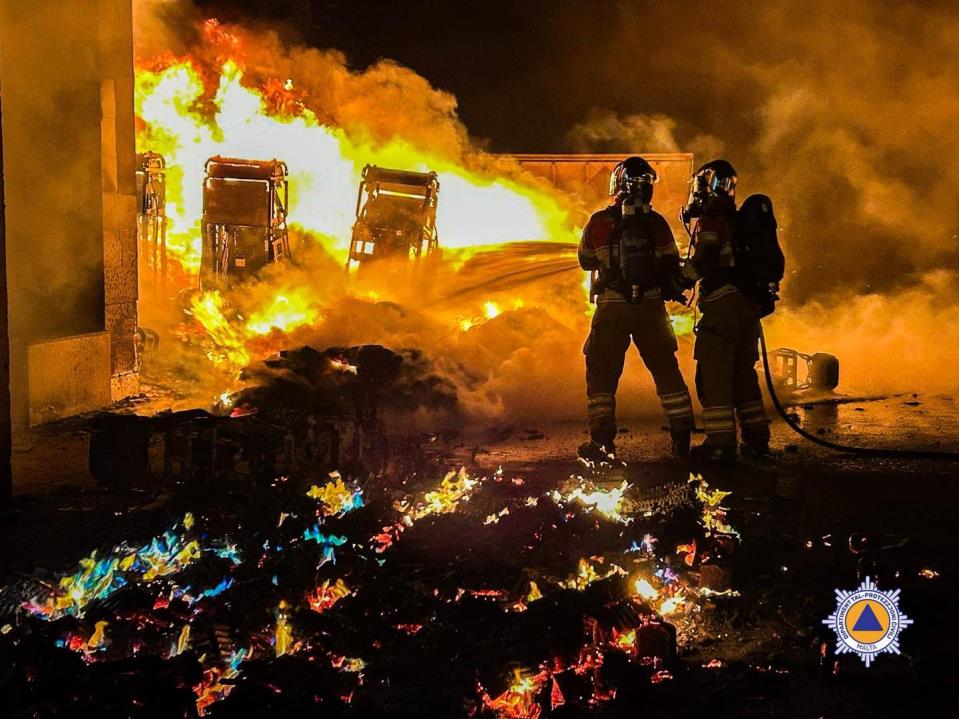 Updated: Industrial fire in San Gwann brought under control by CPD ...
